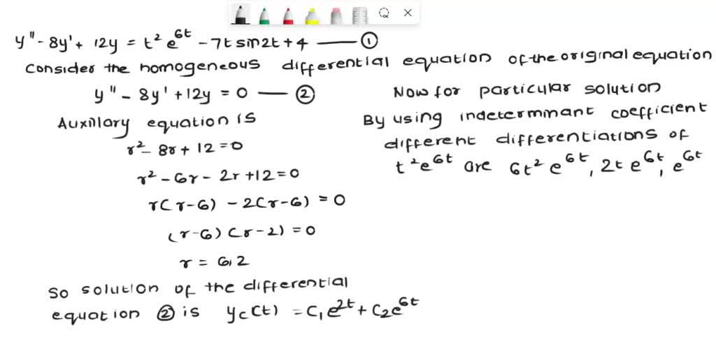 Solved Problem Use The Method Of Undetermined Coefficients To Solve