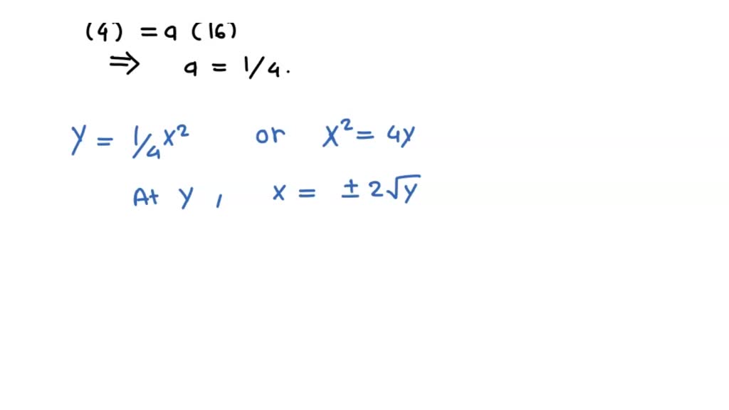SOLVED: Find the force on one side of a parabolic plane segment of base ...