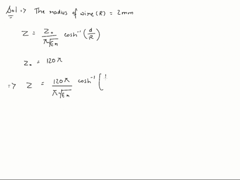 determine the capacitance per unit length of a two wire transmission ...
