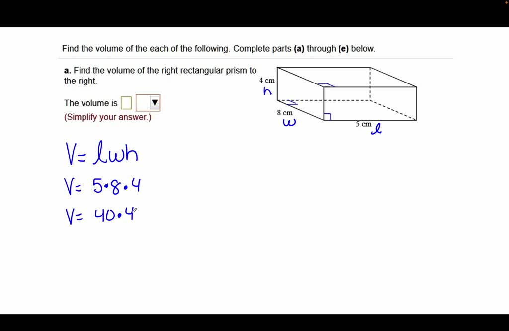 SOLVED: You measure the volume of an irregular prism with the following ...