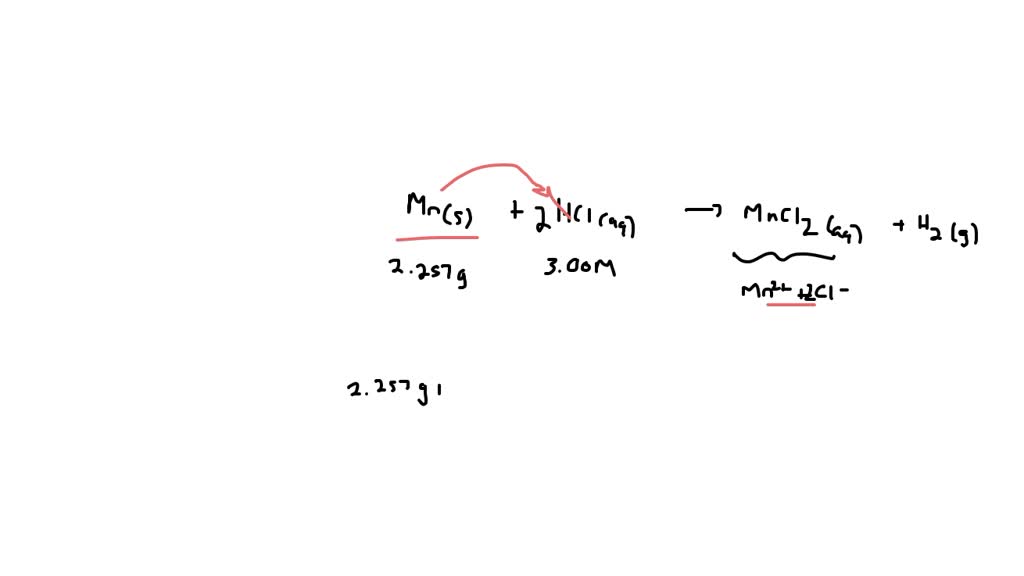 SOLVED: A sample of manganese weighing 1.970 g is dissolved in 6.00 M HCl. What (minimum) volume ...