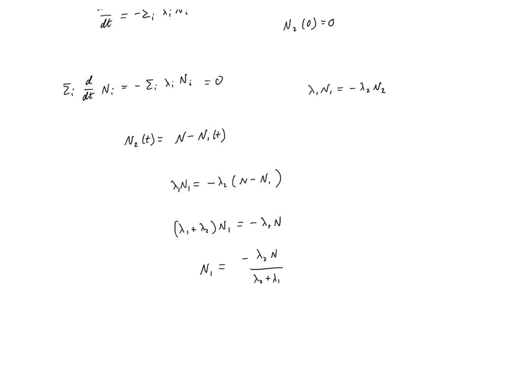 SOLVED: 1. Radioactive nuclei decay according to the law dN dt AN ...