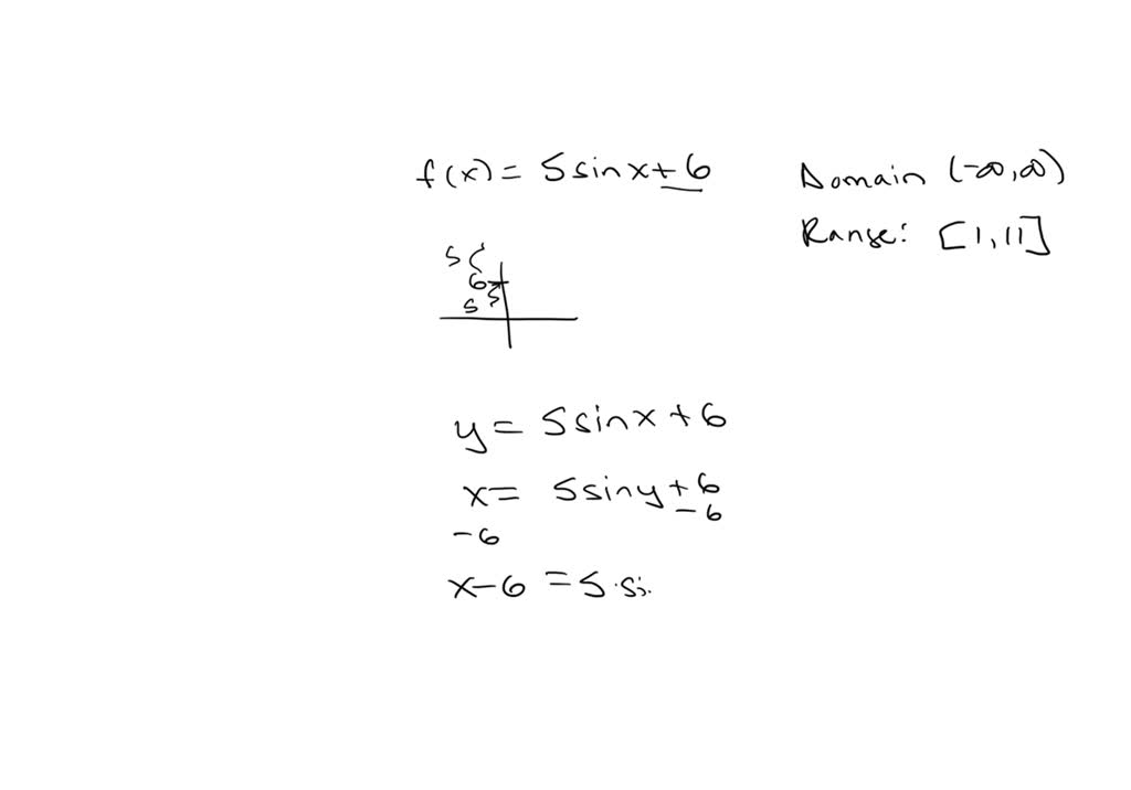 SOLVED Find The Inverse Function And Its Domain And Range F x 5sinx solved-find-the-inverse-function-and-its-domain-and-range-f-x-5sinx