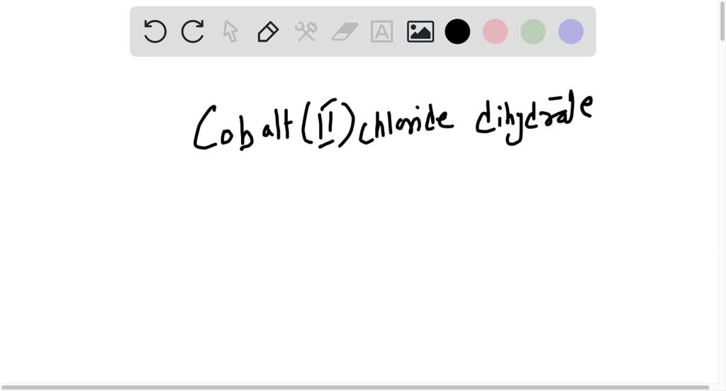 When cobalt(II) chloride dihydrate is dissolved in water or ethanol ...