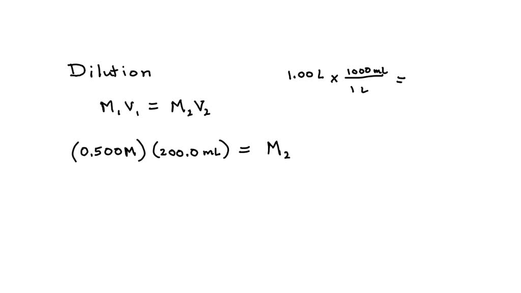 SOLVED: Calculate how much hydrochloric acid is needed to prepare 500 mL of a 0.20 M ...
