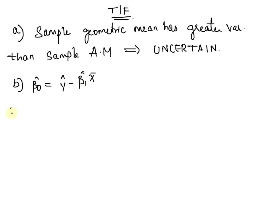 SOLVED: Text: 5 - TRUE/FALSE/UNCERTAIN: a) Based on the result that Y ...