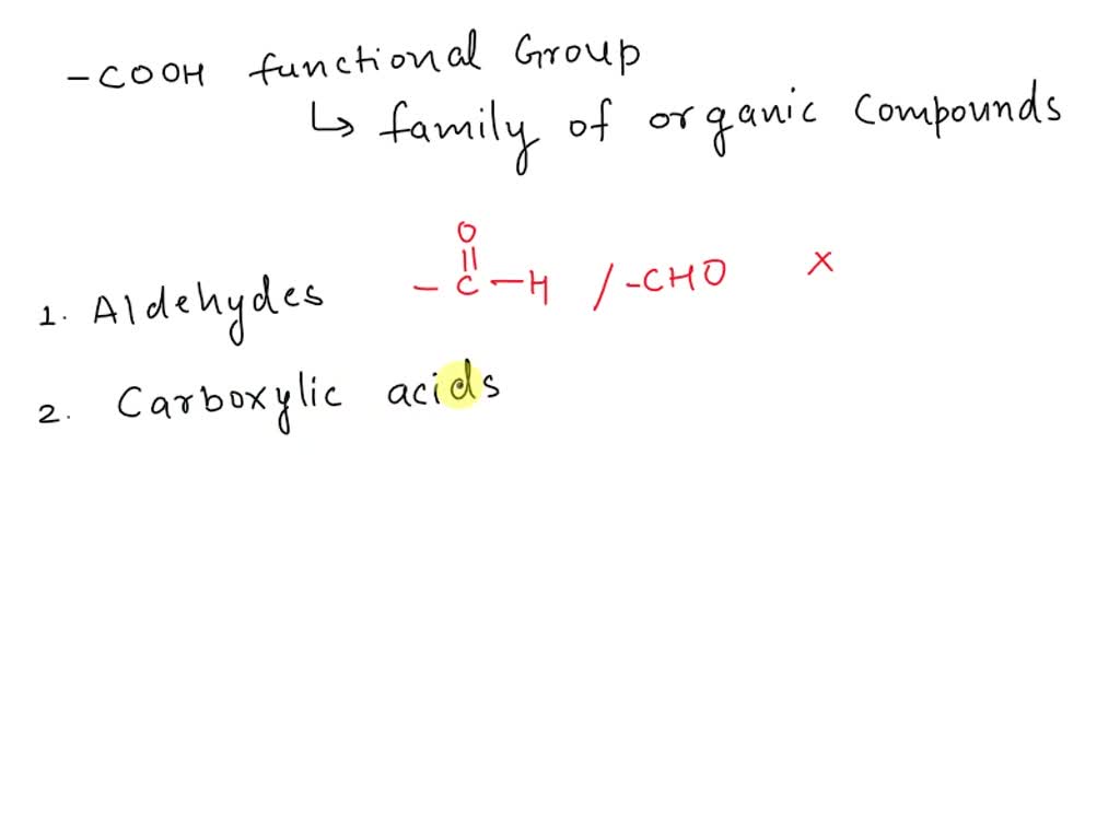 SOLVED: The -cooH functional group characterizes which family of ...