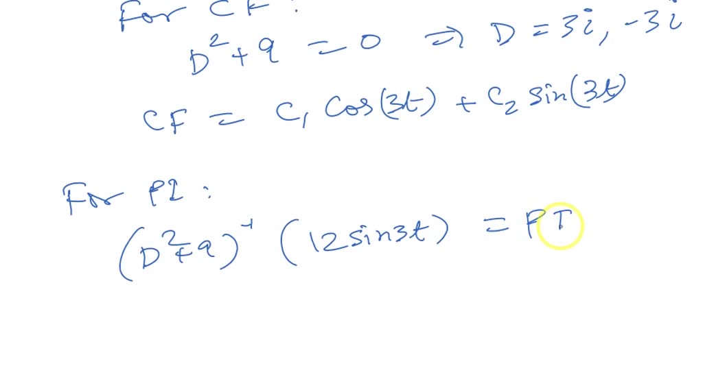 SOLVED: 9. (2 points) Consider the differential equation x" + 9x = sin ...