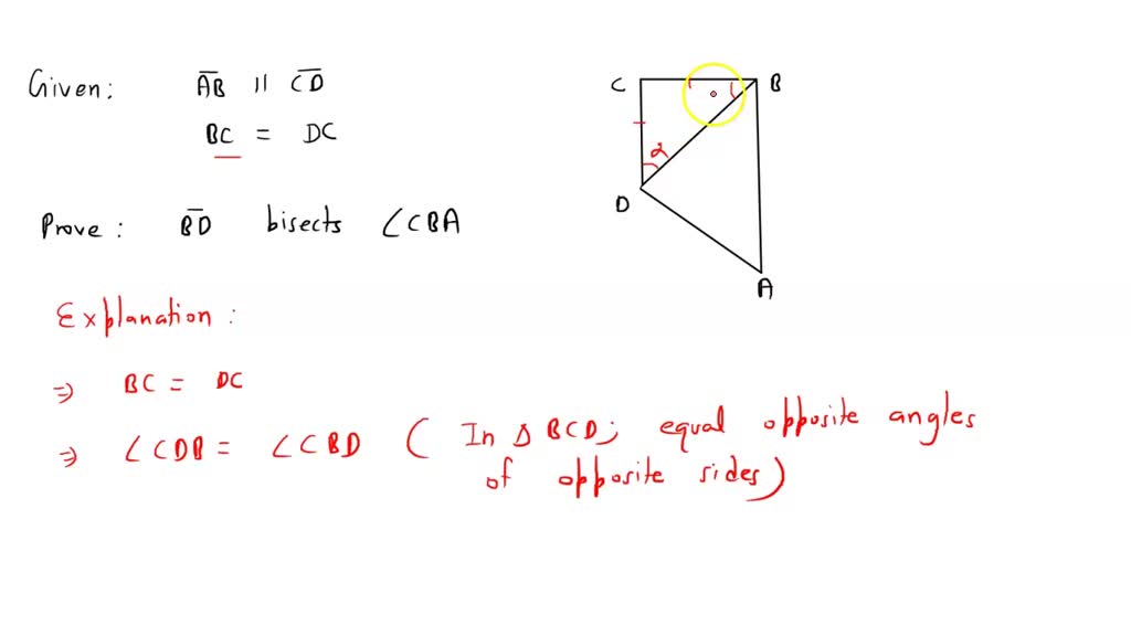 SOLVED: Given: CD bisects AE and AE bisects CD Prove: ABC≅ EBD