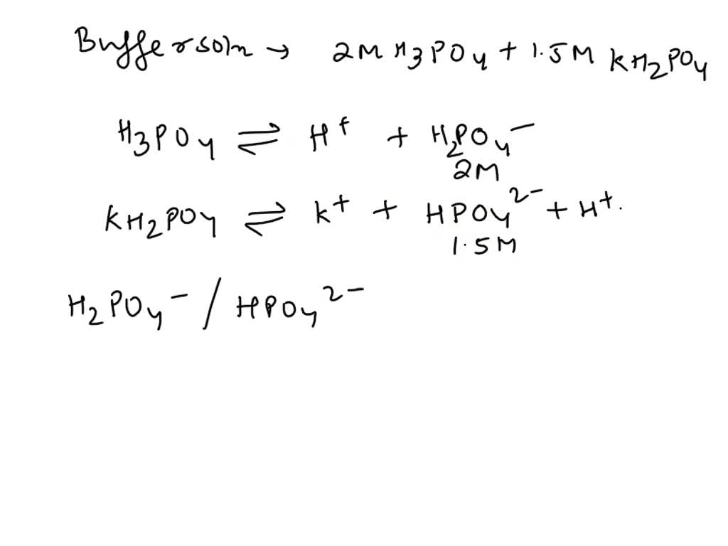 SOLVED: Calculate the pH of a buffer solution that is 2.00 M in phosphoric acid and 1.50 M in ...