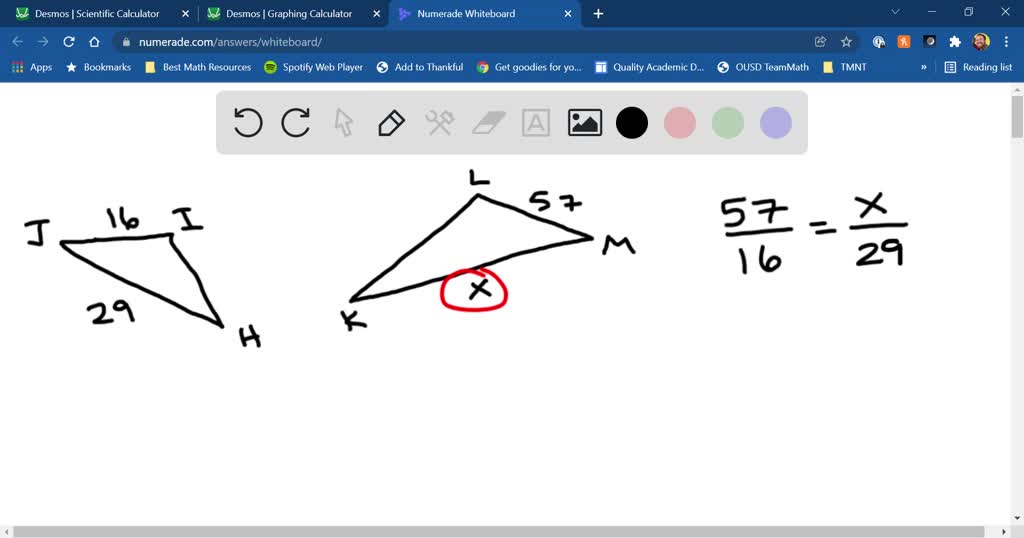 Solved Triangle Hij Is Similar To Triangle Klm Find The Measure Of Side Mk Round Your Answer