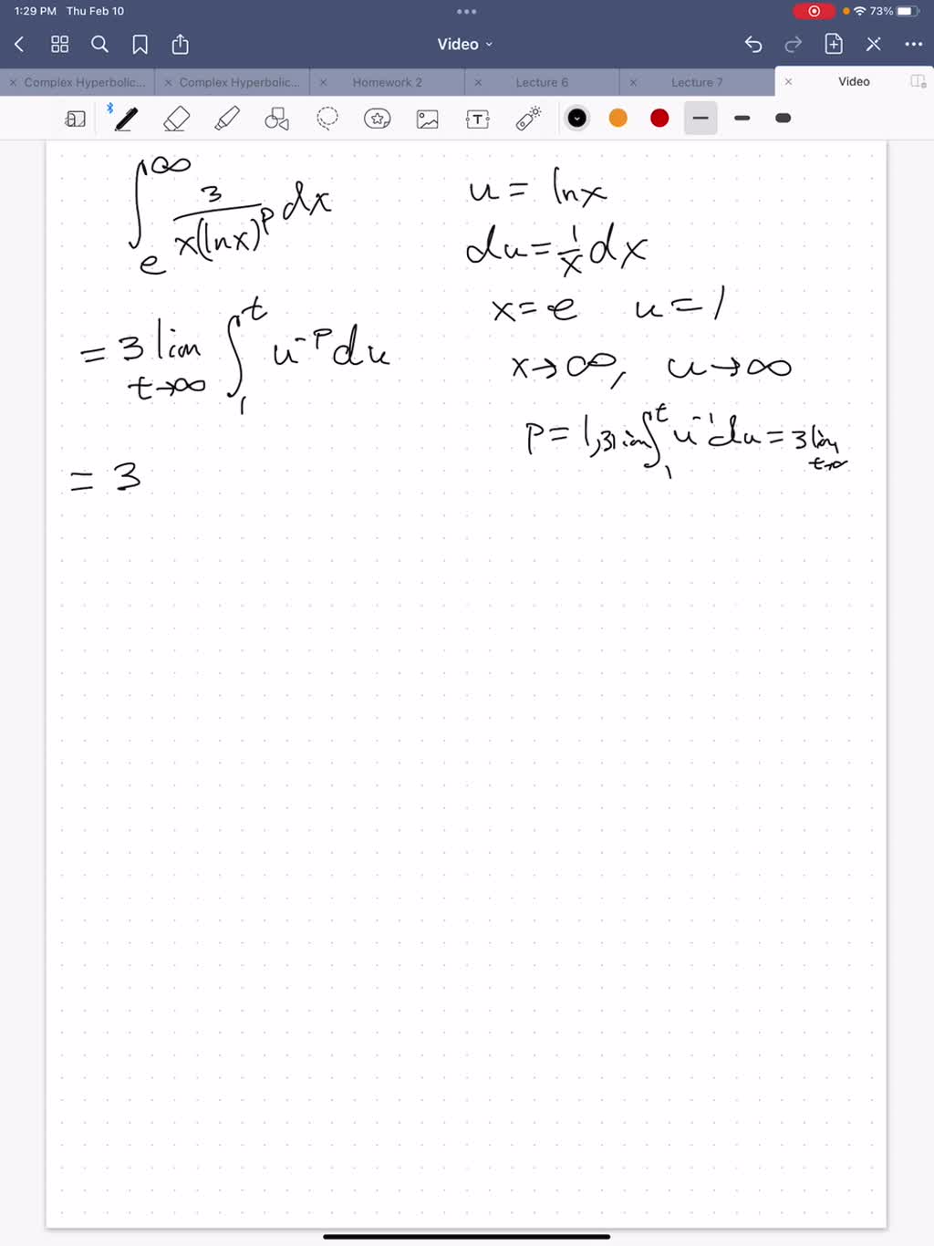 SOLVED: Find the values of p for which the integral converges. (Enter ...