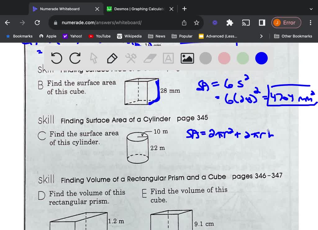SOLVED: 9.5 Solve Problems Involving Surface Area and Volume, textbook ...