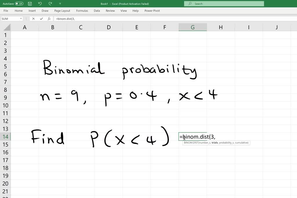 SOLVED: A binomial probability experiment is conducted with the given ...