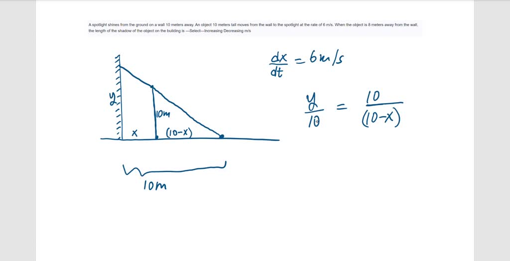 SOLVED: A spotlight shines from the ground on a wall 10 meters away. An ...