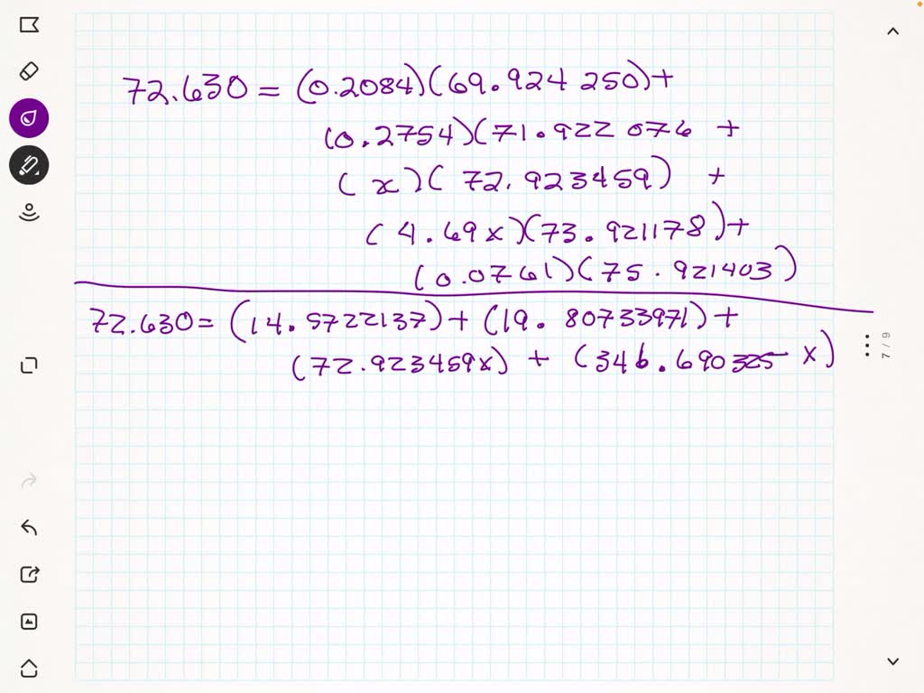 SOLVED: Determine the missing Germanium % abundance and mass isotopes ...