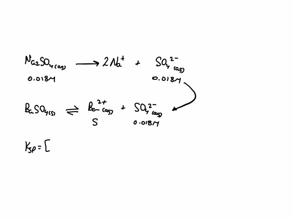 SOLVED: What is the molar solubility of barium sulfate in a 0.018 M solution of sodium sulfate?