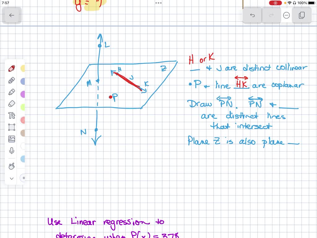 SOLVED: In the figure below; points M, P, H, J, and K lie in plane Z. Points L and N do not lie ...