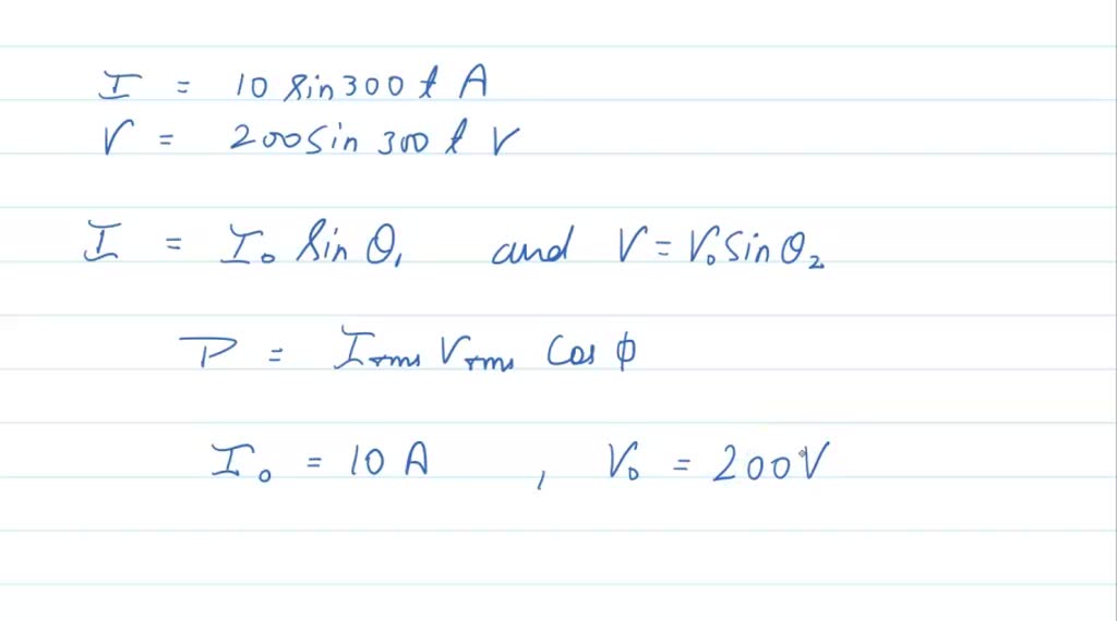 SOLVED: The instantaneous current and voltage of an a.c. circuit are ...