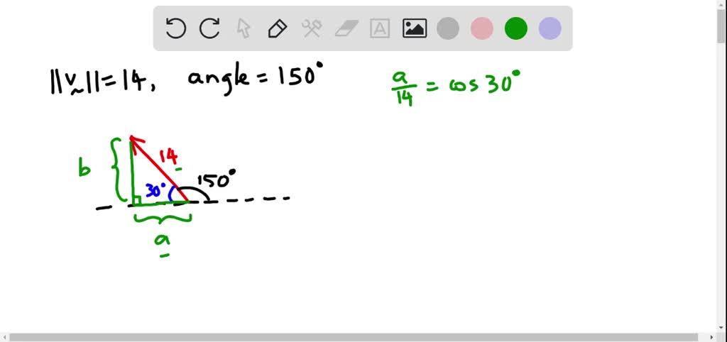 SOLVED: Write the vector v in the form ai + bj, given its magnitude ||v|| and the angle Î± it ...