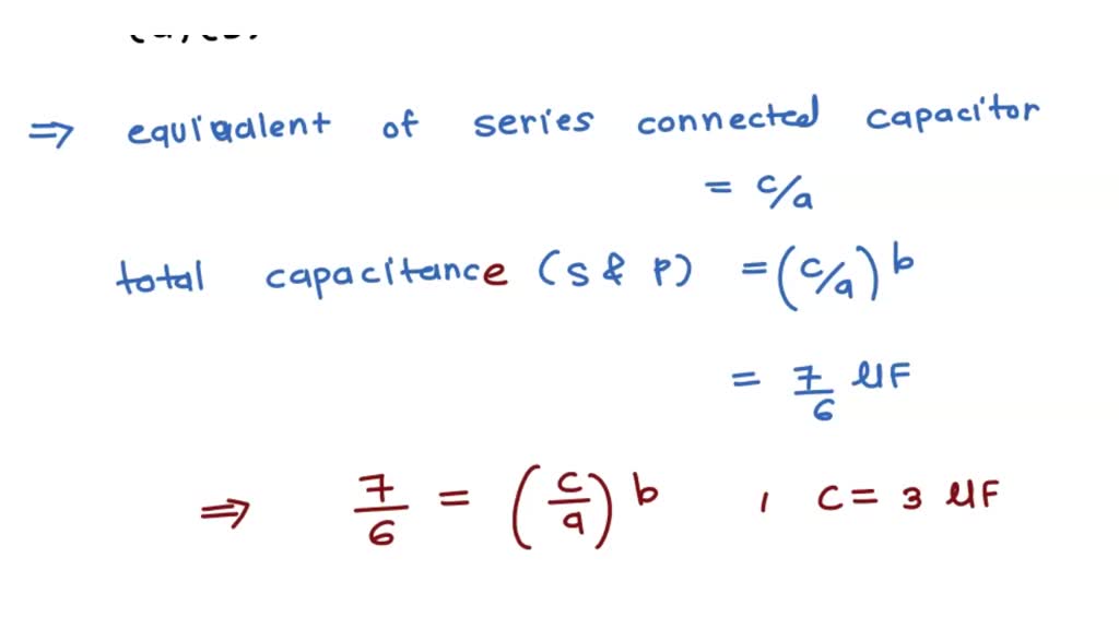 SOLVED: Draw a series and parallel circuit containing 10 capacitors, each with a capacitance of ...