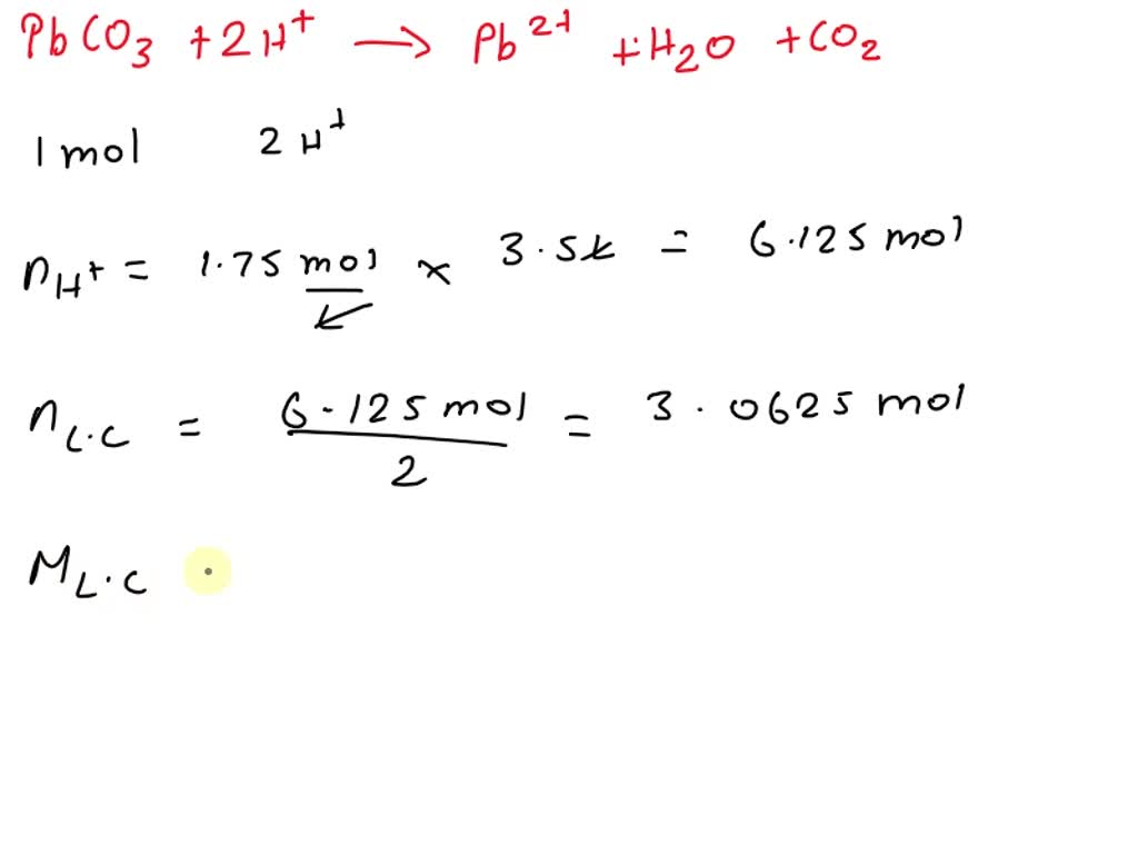 SOLVED: Given the following equation, how many grams of PbCO3 will ...