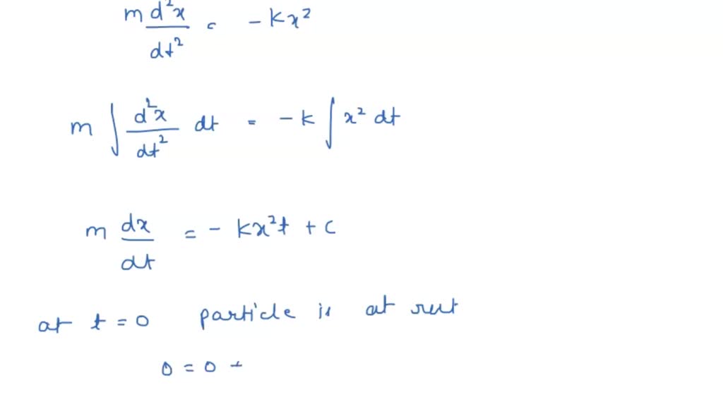 SOLVED: A particle of mass m is released from rest from a distance b from a fixed origin of the ...