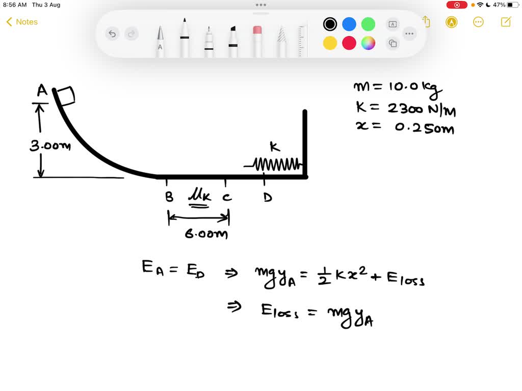 SOLVED: 10.0-kg block is released from rest at point @ in the figure below. The track is ...