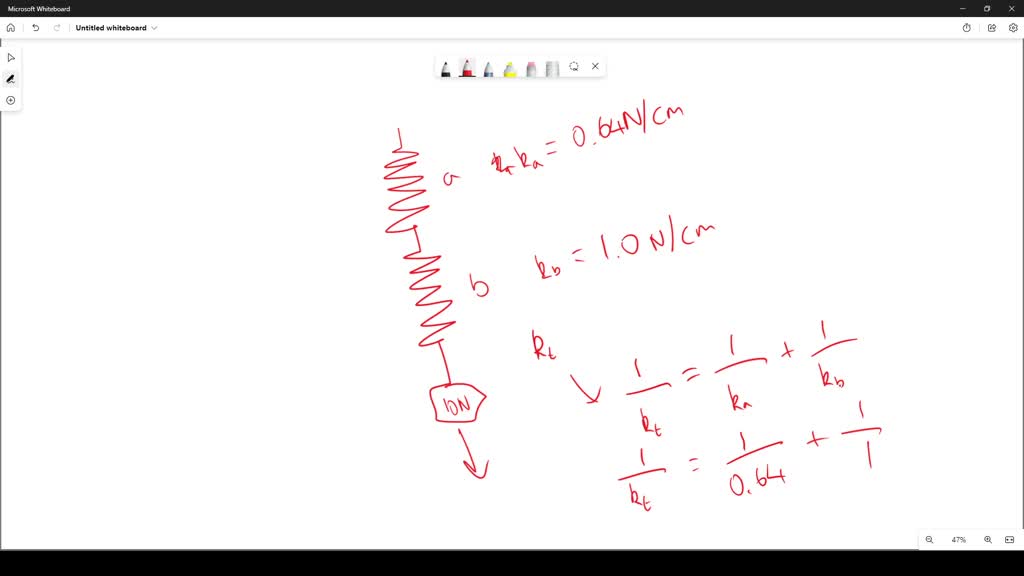 SOLVED: Two non-identical springs a and b are connected in series and a ...