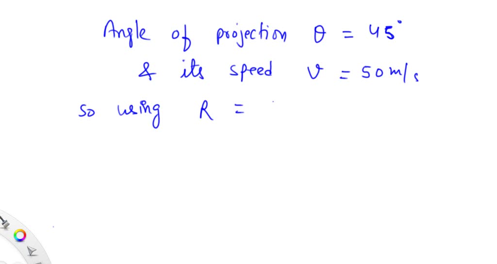 SOLVED: Find the ranges for the projectiles shown in the figure at an elevation angle of 45° and ...
