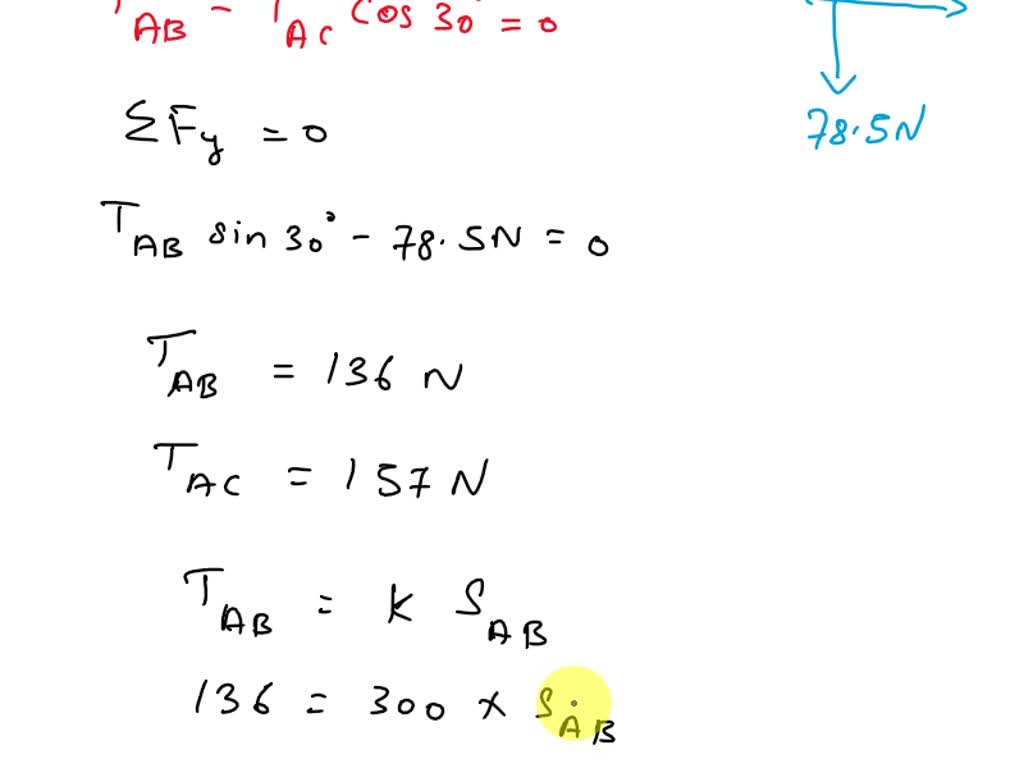 SOLVED: *324.) The 2-m-long cord AB is attached to a spring BC having ...