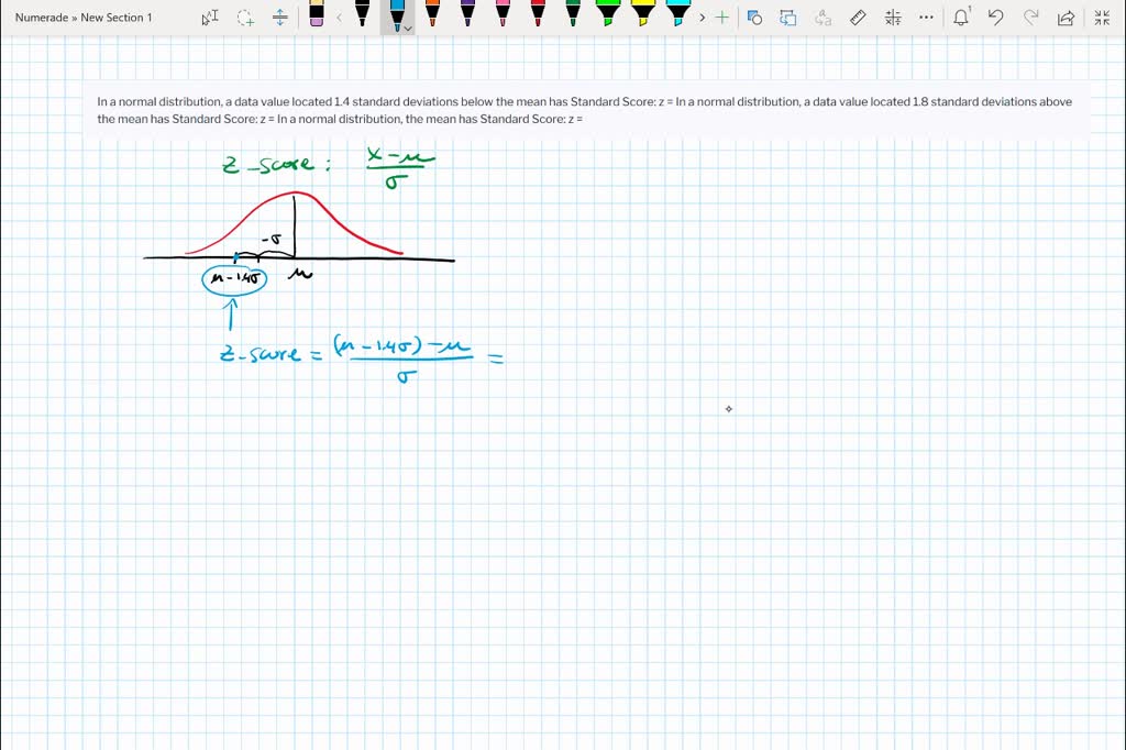 Solved In A Normal Distribution A Data Value Located 1 4 Standard