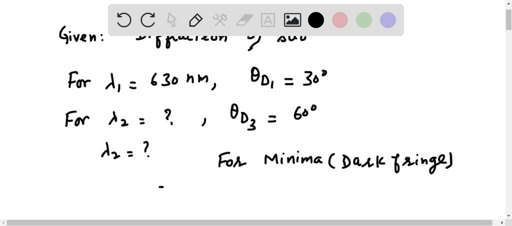 Solved A Single Slit Forms A Diffraction Pattern With The First Minimum At An Angle Of 30 0