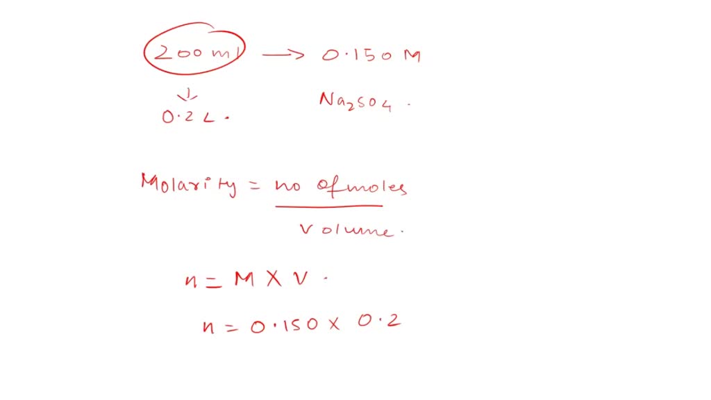 SOLVED: describe the preparation of 250 mL of a 0.006 M Na2SO4 solution from the pure solid reagent.