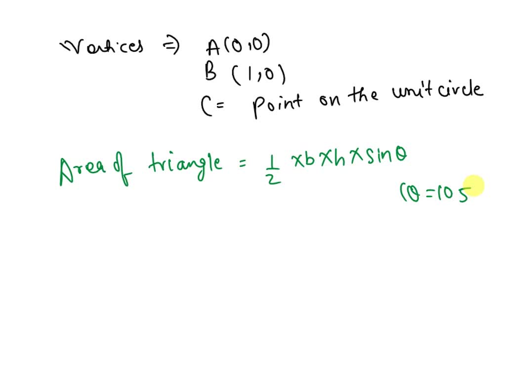 SOLVED: A triangle has vertices A(0,0), B(1,0), and C, where C is the ...