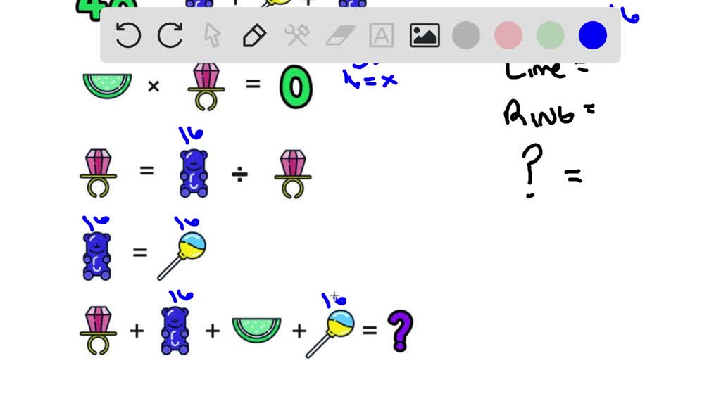 SOLVED: What is the value of Gummy Bear, Value of Lollipop, Value of ...