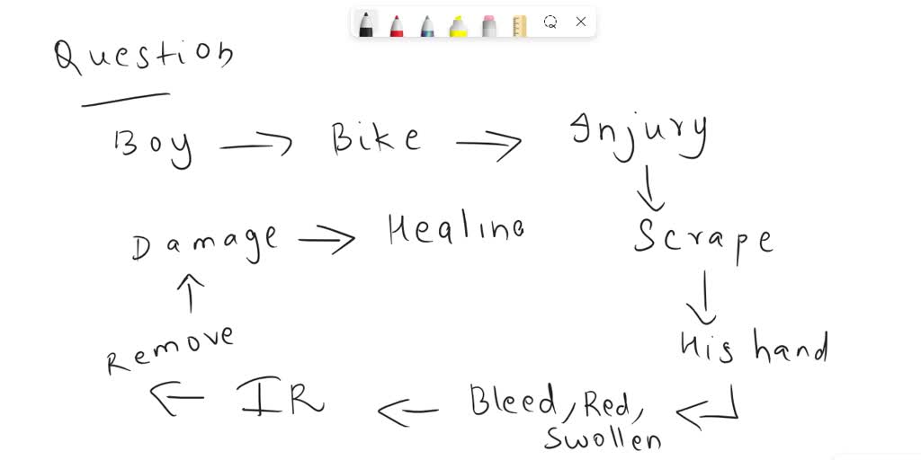 SOLVED: A boy falls while riding his bike. A scrape on his hand almost ...