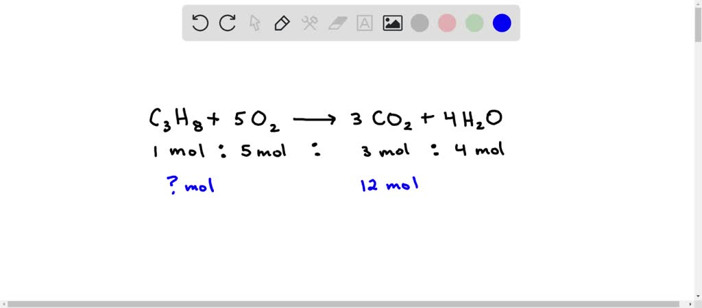 SOLVED: Consider the combustion reaction of propane: C3H8(g) + 5 O2(g ...