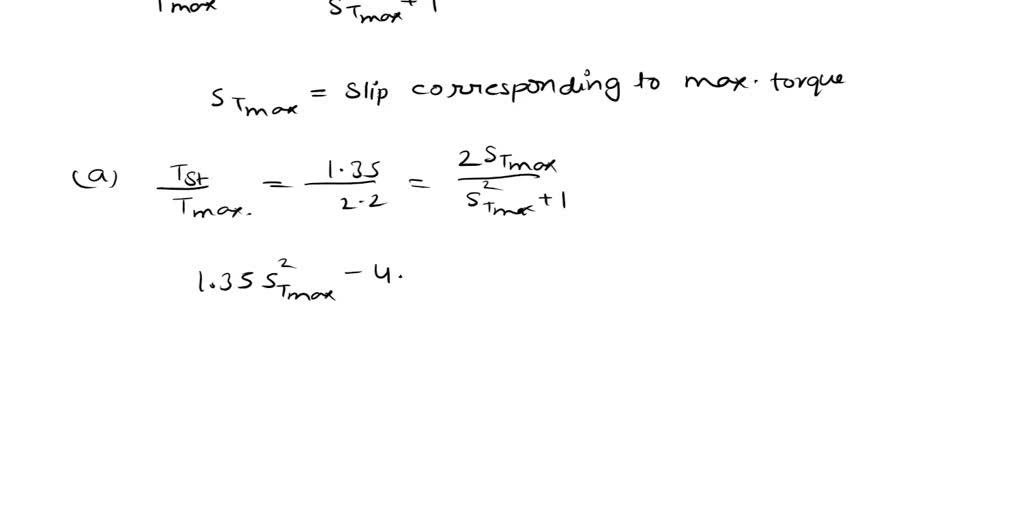 SOLVED: Texts: For a rotor slip of 2 percent at the rated voltage and ...