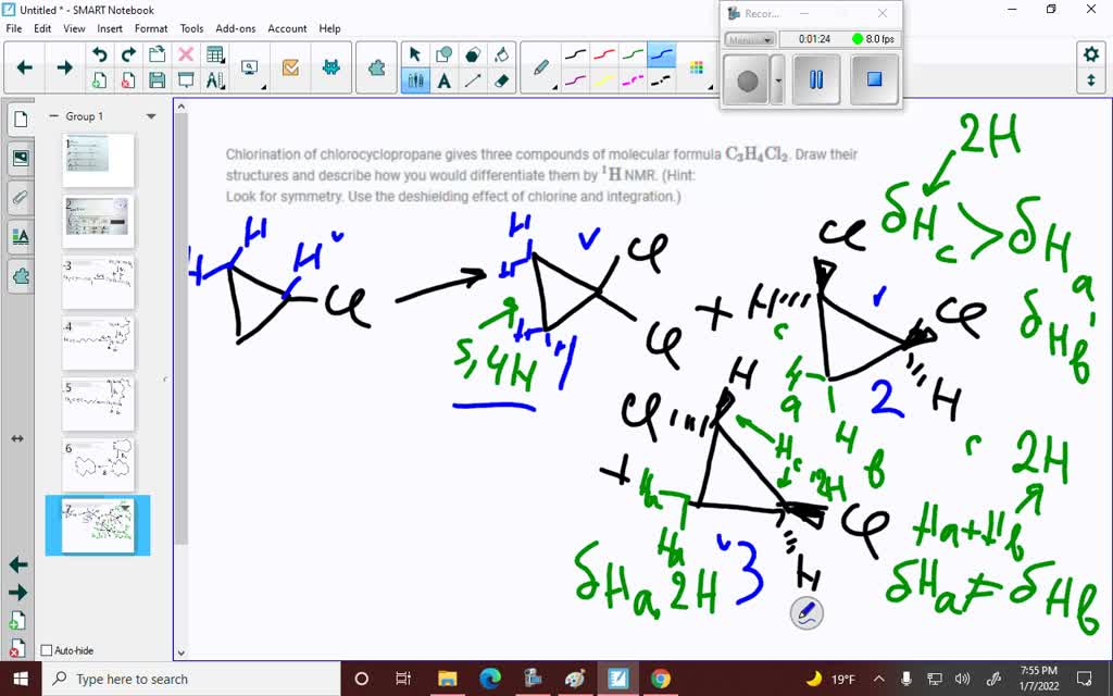SOLVED:Chlorination of chlorocyclopropane gives three compounds of ...