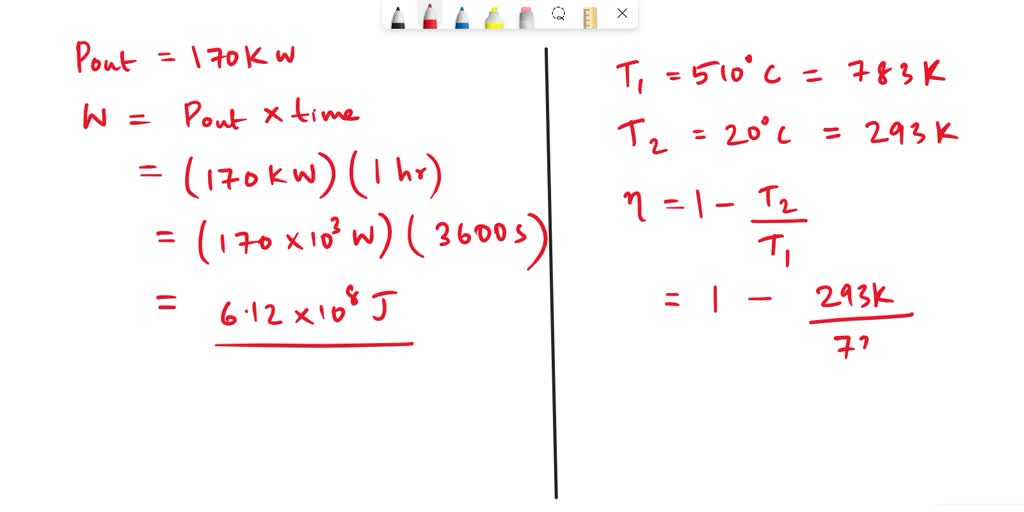 SOLVED: A Carnot engine has a power output of 160 kW. The engine ...