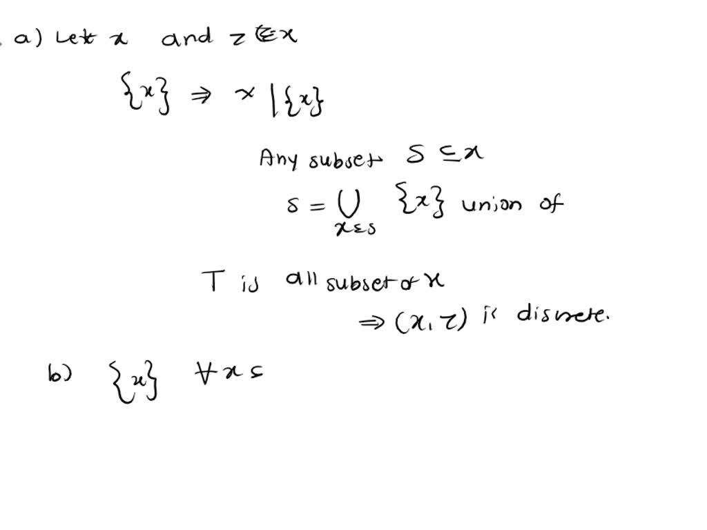 SOLVED: Let X be an infinite set and T topology on X If every infinite ...