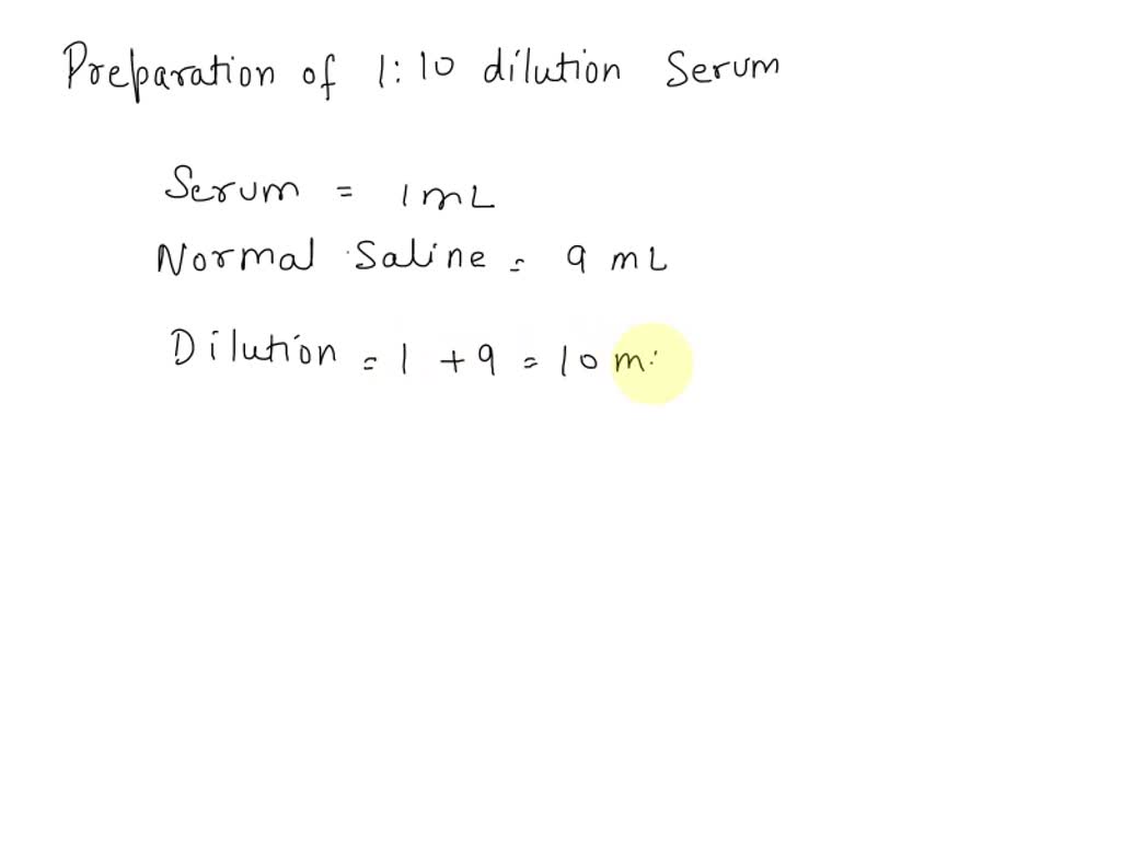 SOLVED: 15 How could a 1:10 dilution of serum be prepared?