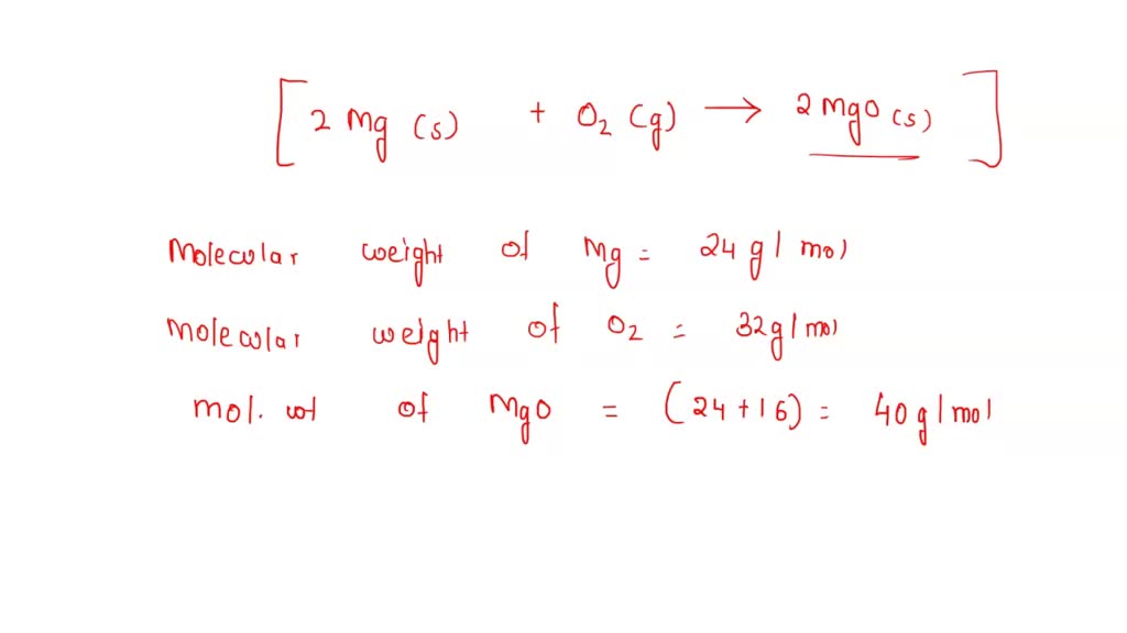 SOLVED: During a synthesis reaction, 2.4 grams of magnesium reacted ...