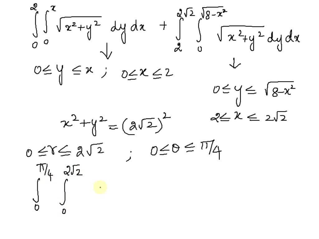 SOLVED: Combine the sum of the two iterated integrals into a single integral by converting to ...