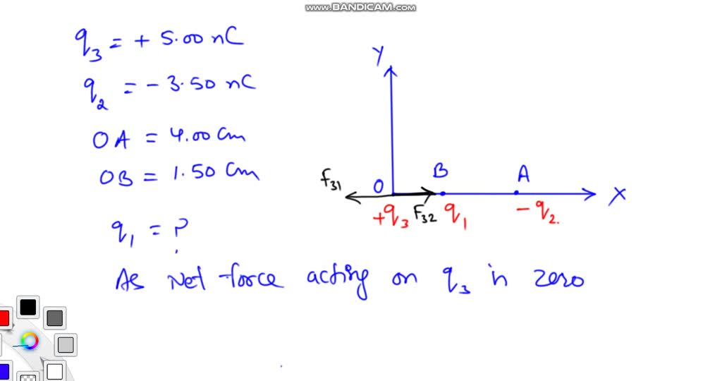 Solved Three Point Charges Are Located At The Corners Of A Right