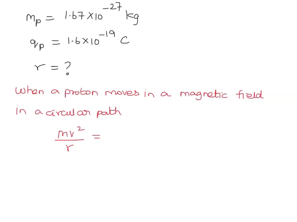 SOLVED: A proton is moving in a circular orbit with a speed of 4.7x10^6 m/s in a uniform 0.35-T ...