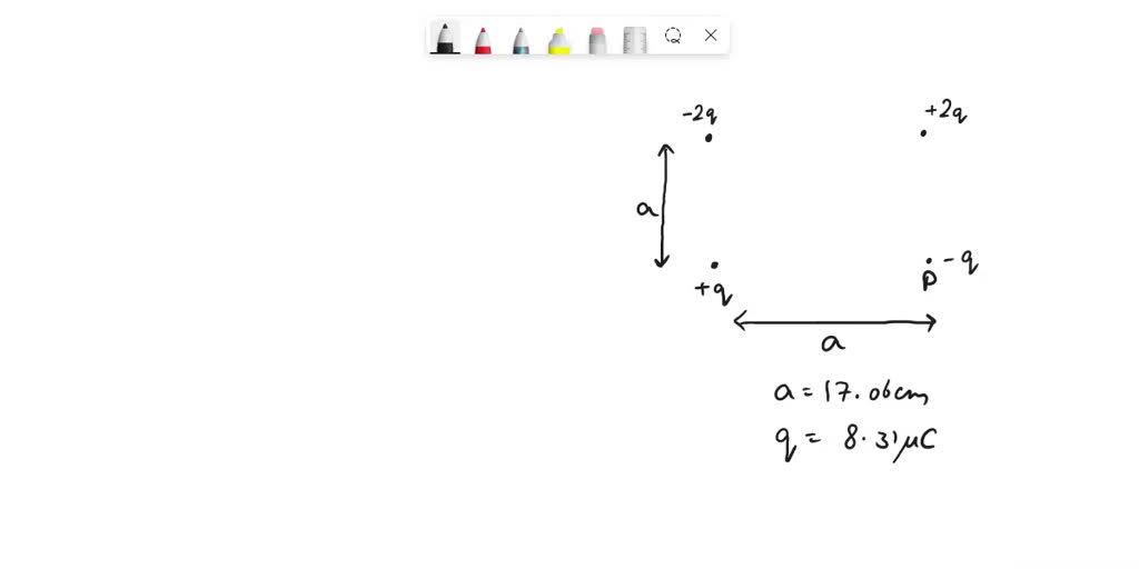 SOLVED: Figure Four charges: +q, -q, +2q, and -2q are assembled around ...