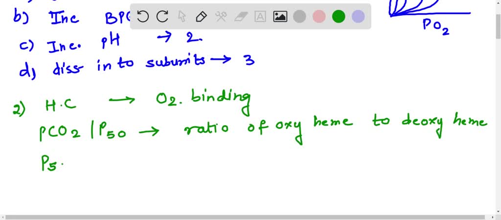SOLVED: According to the oxyhemoglobin dissociation curve, a) When a ...