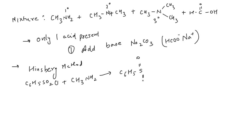 SOLVED: Devise a separation scheme for a mixture containing methanamine, N-methylmethanamine, N ...